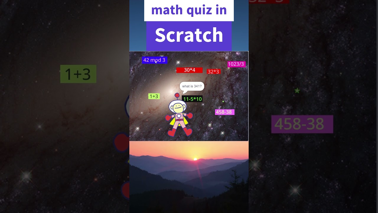 math quiz-scratch #games #scratch #codingforchildren #codingforkids #shorts #scratchart #codingfun