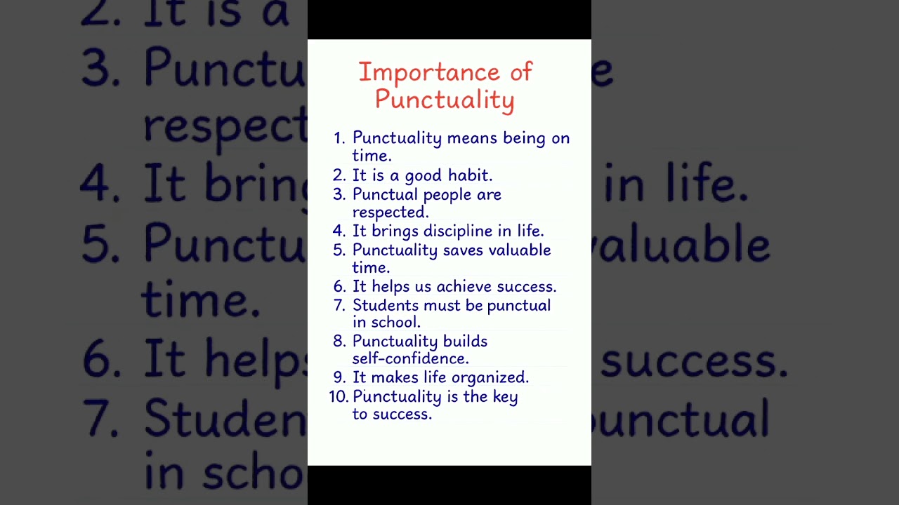 Importance of Punctuality | 10 Lines Essay | Notebook Style Shorts