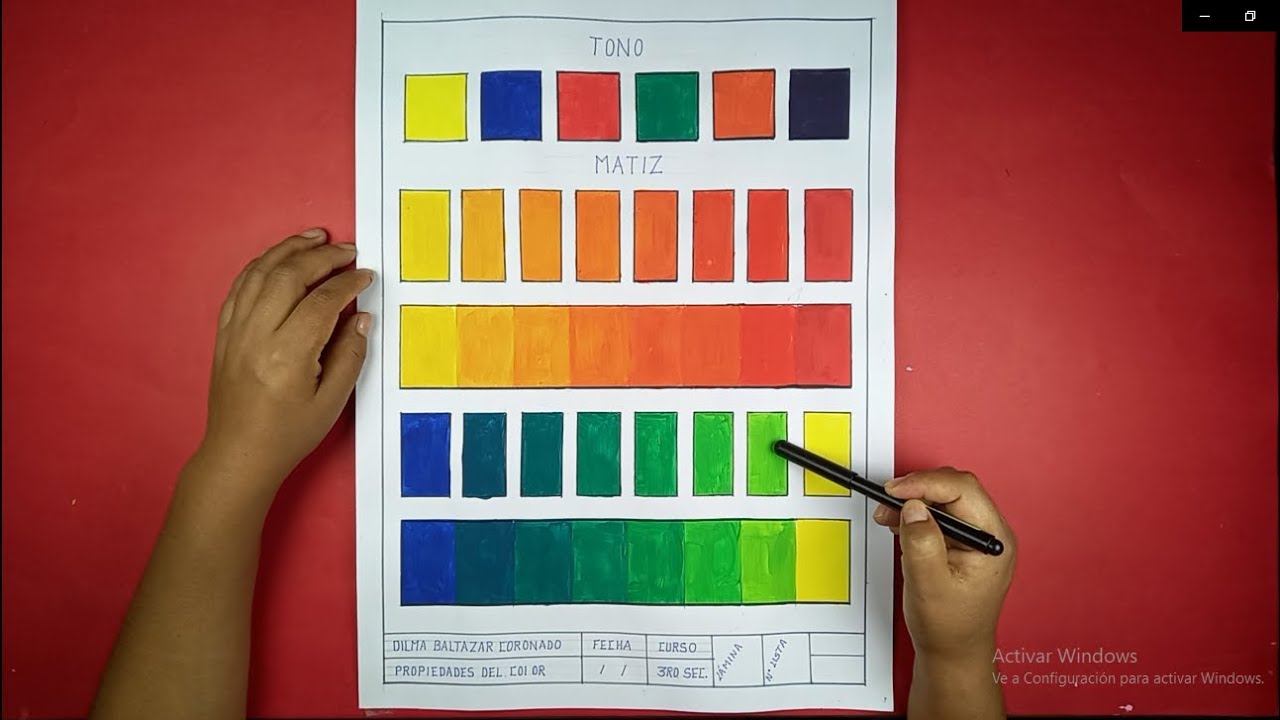 PROPIEDADES DEL COLOR: TONO Y MATIZ.