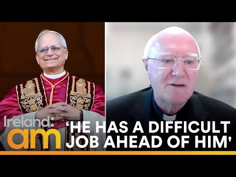 Archbishop of Dublin Dermot Farrell reacts to Pope Leo XIV being elected as the new pope