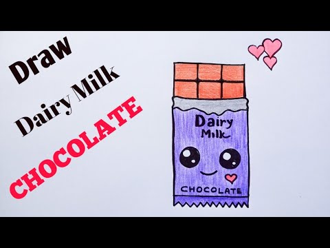 HOW TO DRAW A CUTE DAIRY MILK CHOCOLATE II EASY DRAW CUTE DAIRY MILK CHOCOLATE II