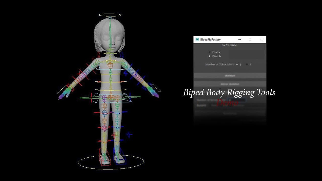 Biped Body Rigging tools demo