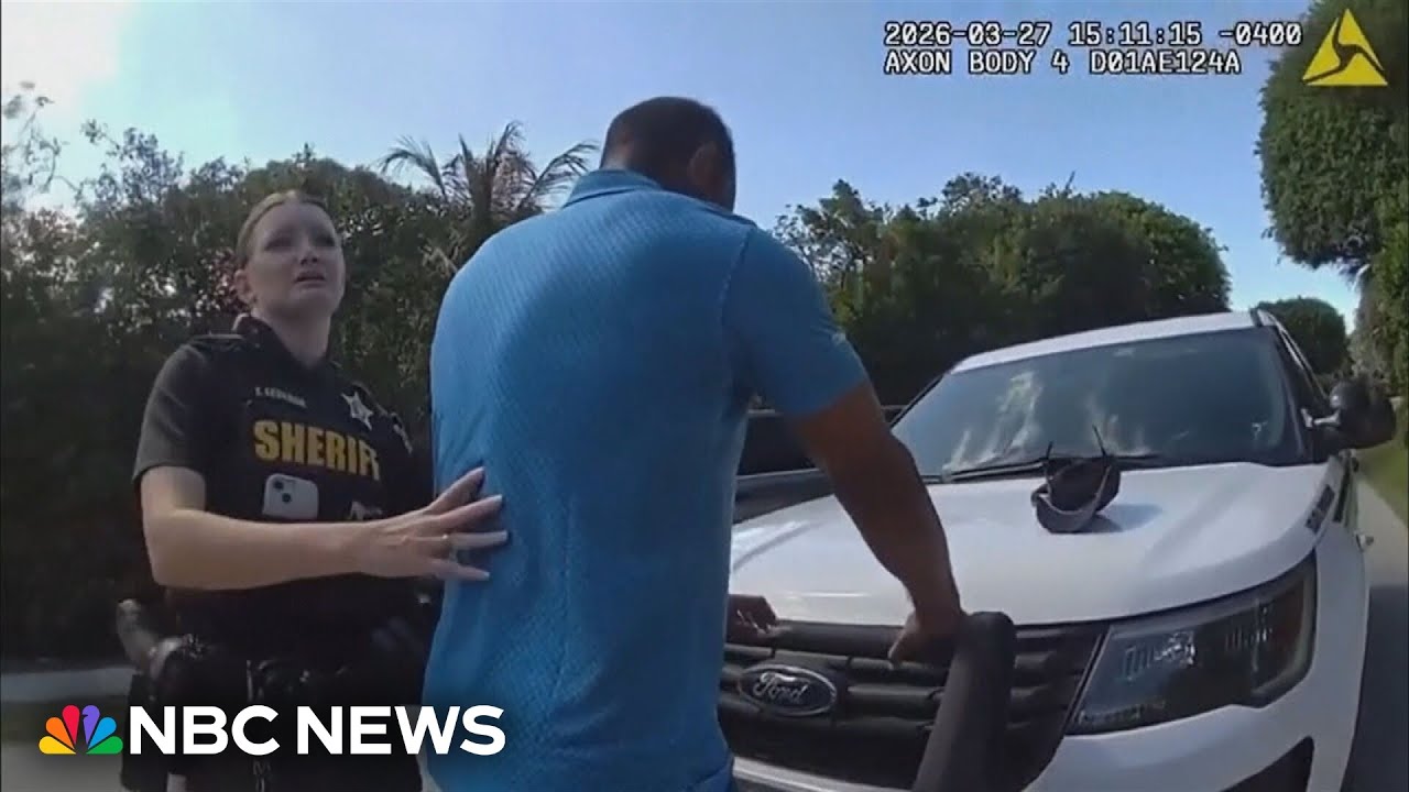Bodycam shows Tiger Woods being handcuffed after rollover crash in Florida