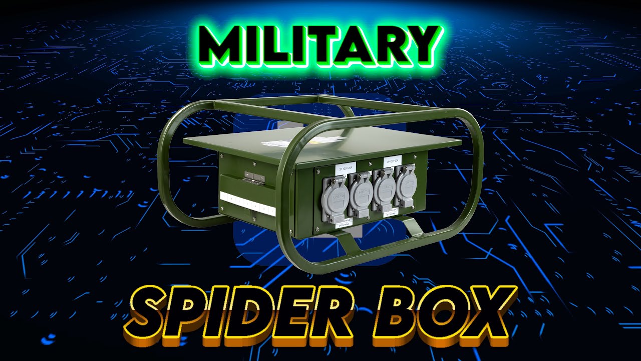 Military Spider Box Power Distribution - 208/120V 3-phase - 60A Class L Inlet/Outlet, Receptacles