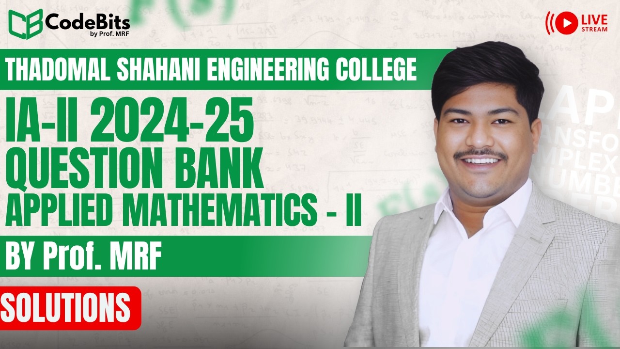 IA- II Applied Mathematics - II TSEC Solutions 2025-26 | Mumbai University | MRF SIR