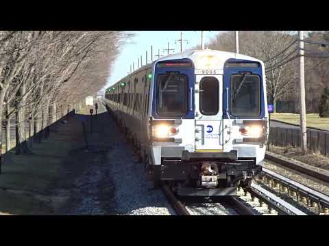 HD/60p: LIRR #2051 with M9s and #2050 with M7s at Pinelawn