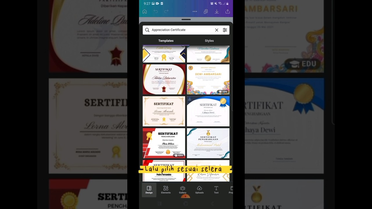 Template Sertifikat di Canva #canvatutorial #canva #shorts