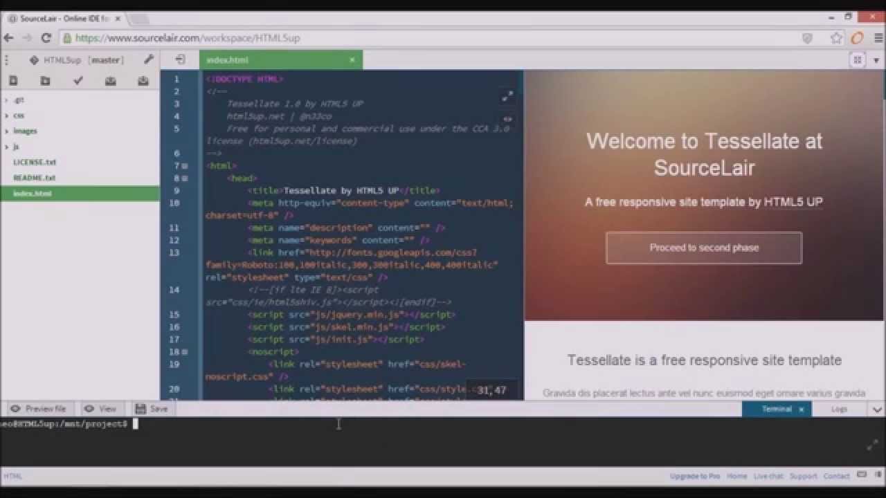 HTML5up template in SourceLair - Faster than ever