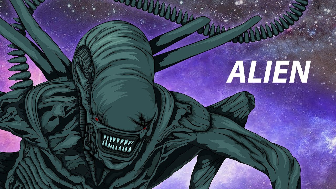 Xenomorph From Aliens Cartoon Style Vector Art Digital Drawing - Time Lapse Art Video by DKS