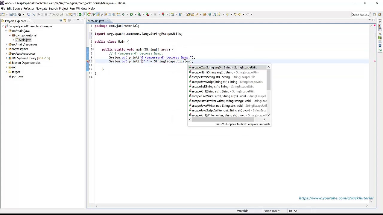 How to Escape Special HTML characters in Java Projects with Maven
