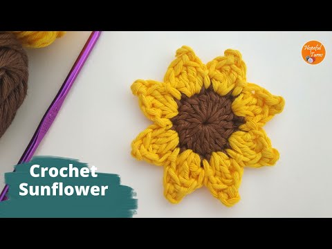 Crochet Sunflower Pattern for Beginners | Simple & Easy Crochet Flower tutorial