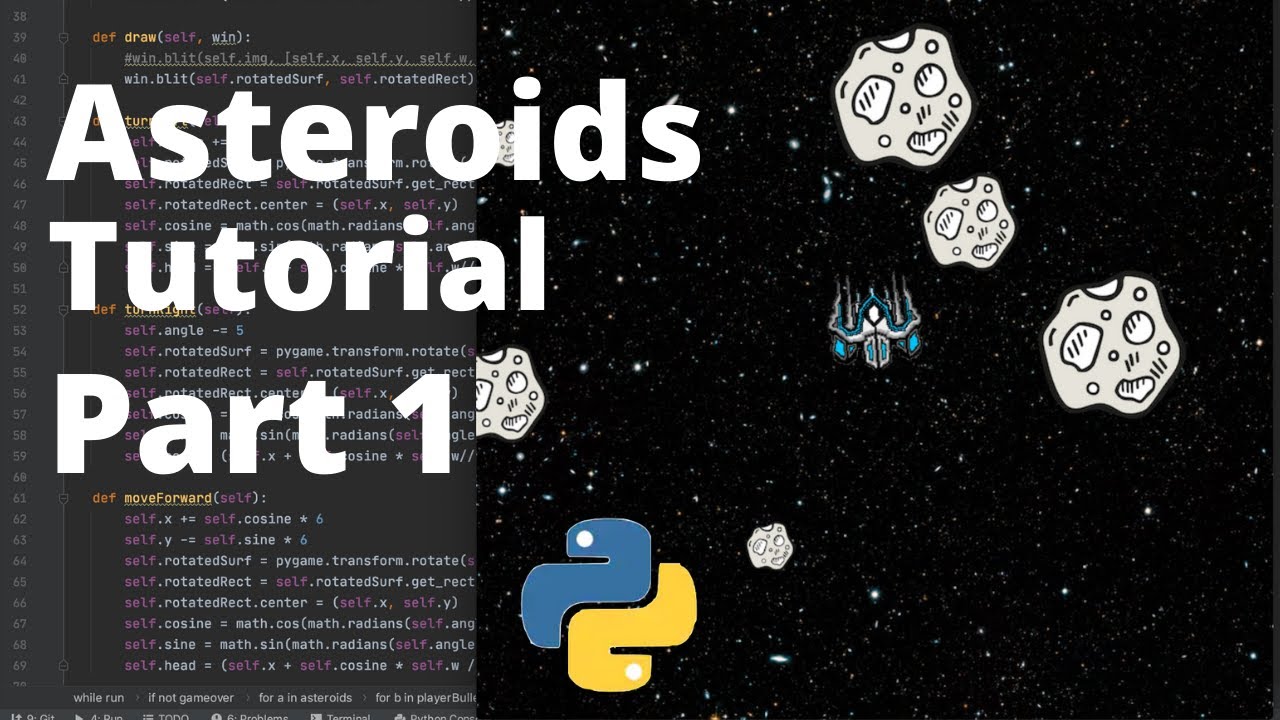 Asteroids Python Tutorial : Part 1: Creating the Design