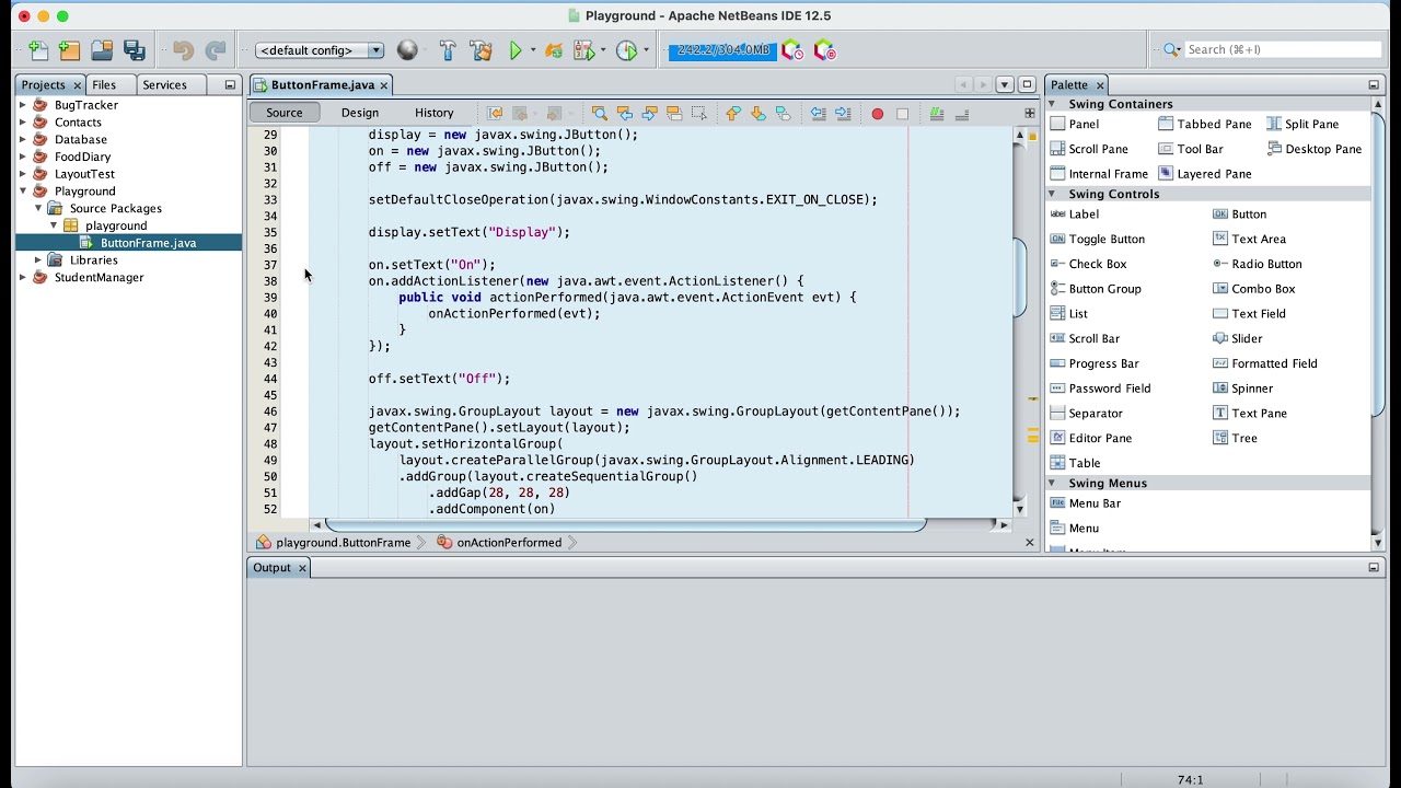 Java | Playing In Netbeans | Enable Disable Button