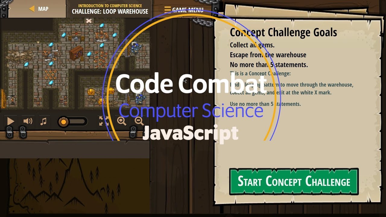 CodeCombat - Loop Warehouse Concept Challenge JavaScript Tutorial with Solution