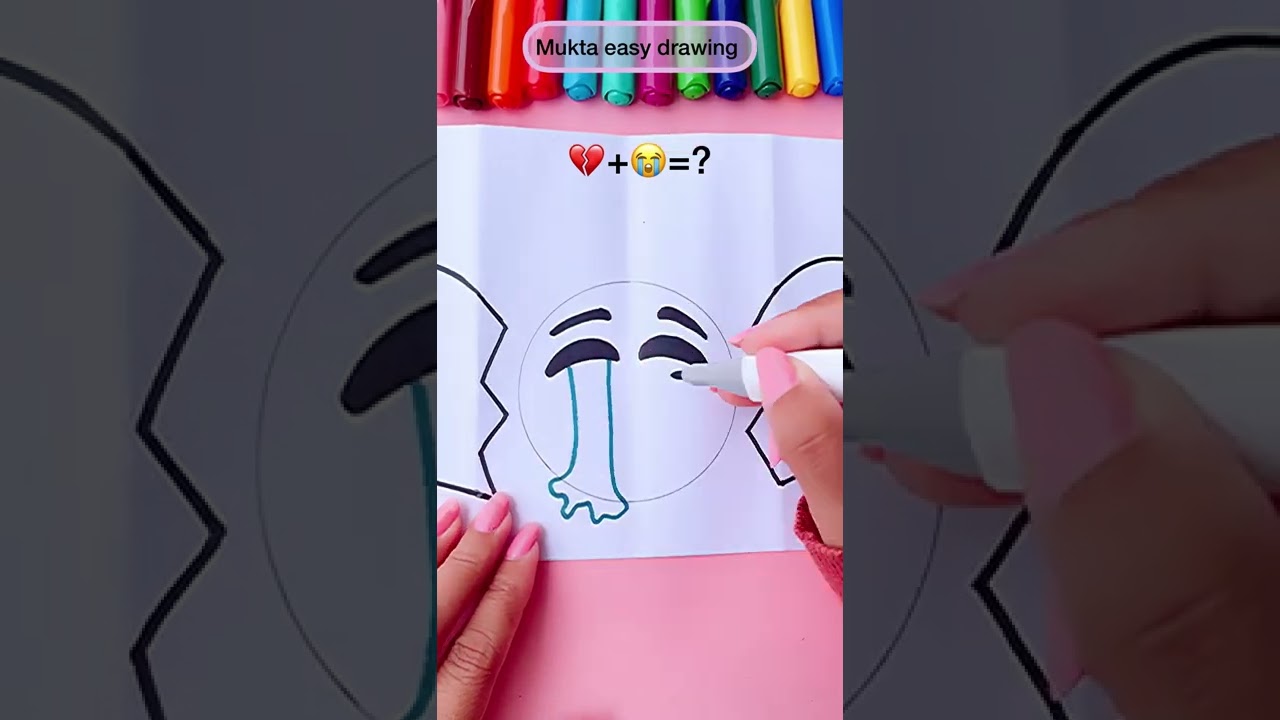 💔+😭=? Broken Heart #shorts #mukta_easy_drawing