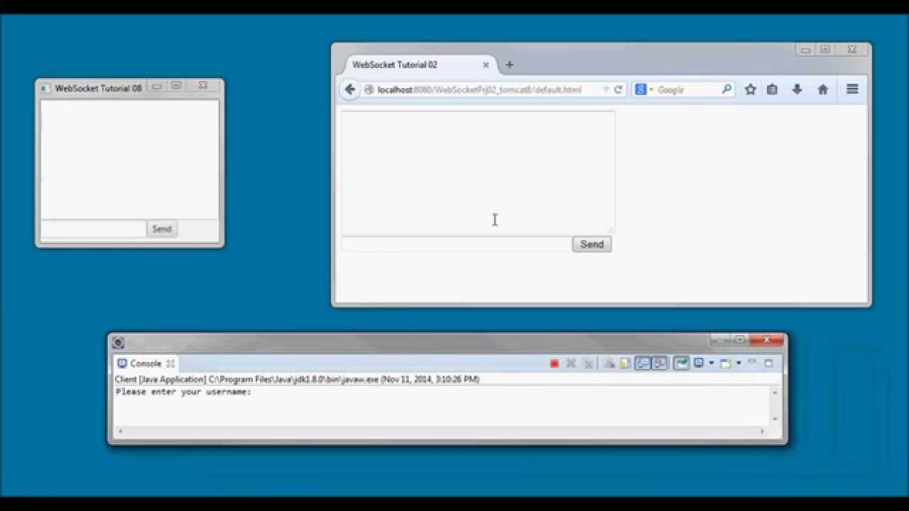 WebSocket tutorials + Tomcat 8 + Java 8 - import, setup, and test run