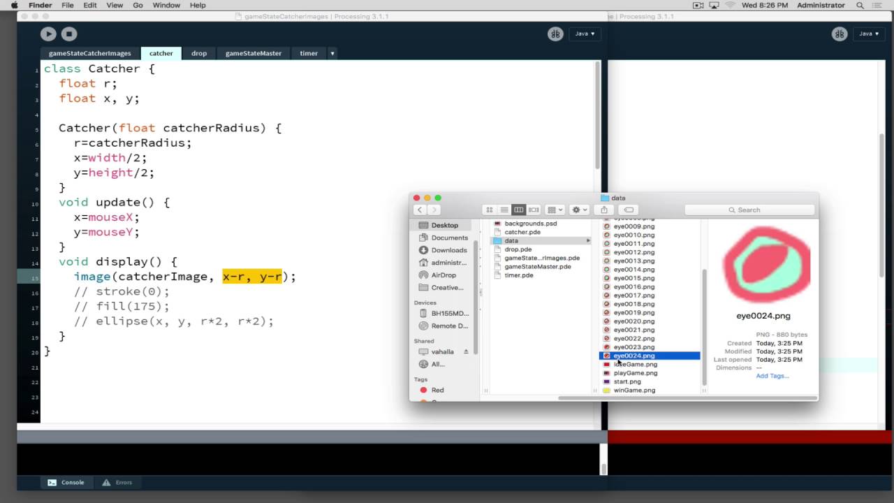Programming using images with Processing