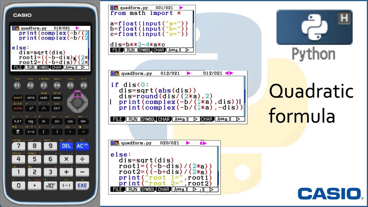 Python™ Video 9:  Quadratic Formula