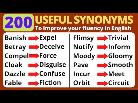 SYNONYMS LESSON | 200 USEFUL SYNONYMS TO IMPROVE YOUR FLUENCY IN ENGLISH | BUILD YOUR VOCABULARIES