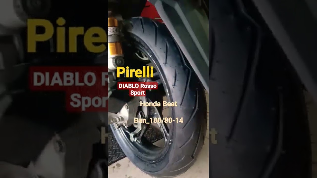 Tampilan Ban 100/80-14 pada Honda Beat [Pirelli Diablo Rosso Sport].. Suport By.Jakarta Motoshop