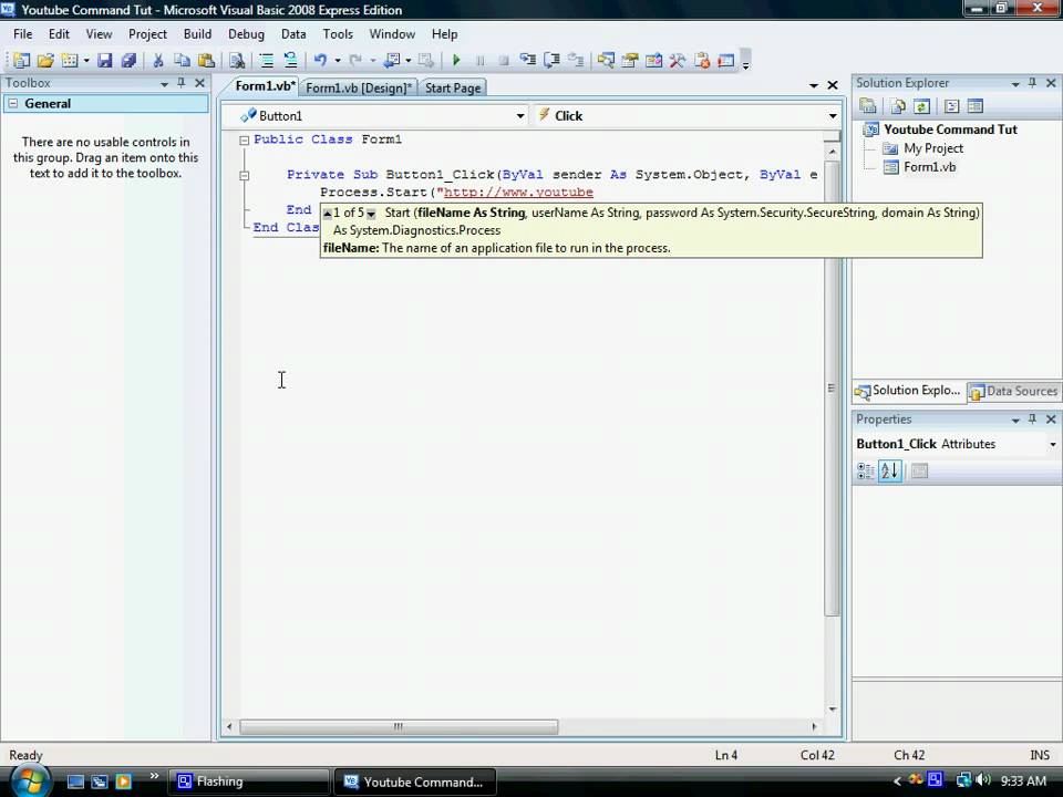 How to make command button- Visual Basic 2008