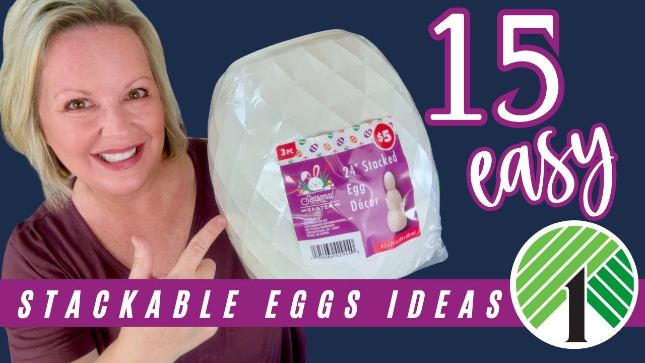 DIY Easter Egg Topiary +15 Ideas for Dollar Tree Stackable Eggs