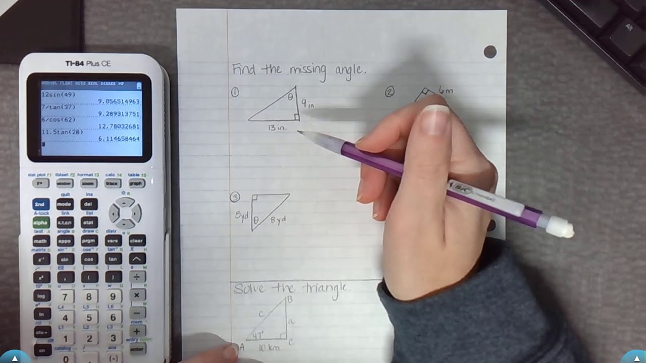 Right Triangle Trig- Missing Sides and Angles