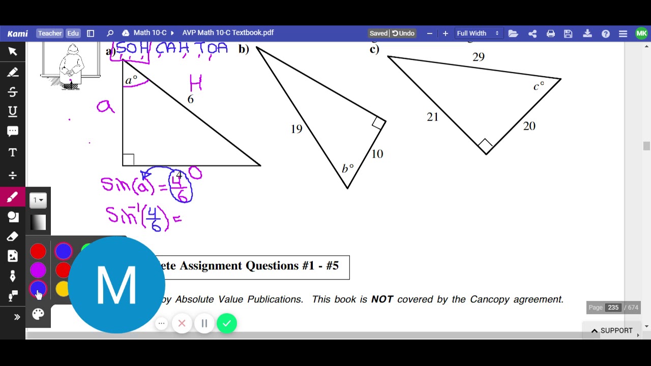 Math 10-C Unit 3 Lesson 3 - Finding Missing Angles