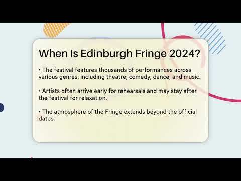 When Is Edinburgh Fringe 2024? - United Kingdom Explorers