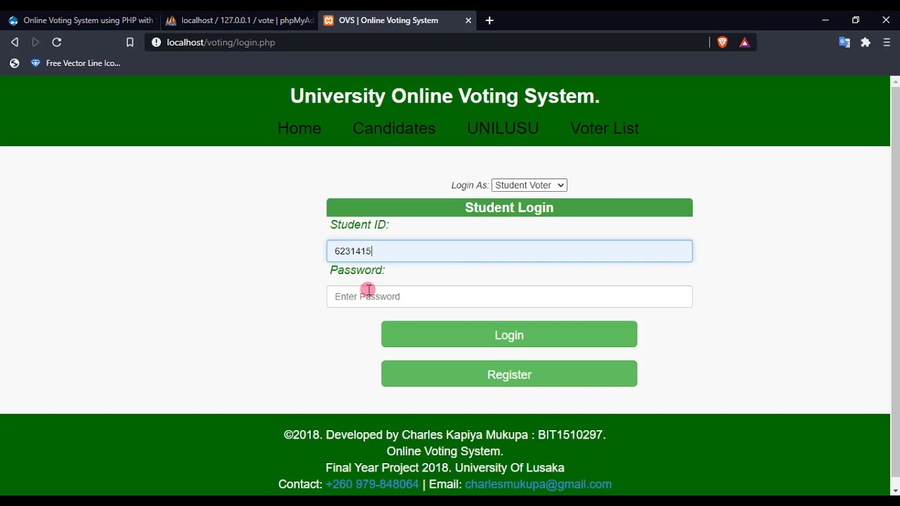 Online Voting System using PHP Demo