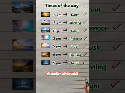 Can you name these times of day? #english #education #shorts