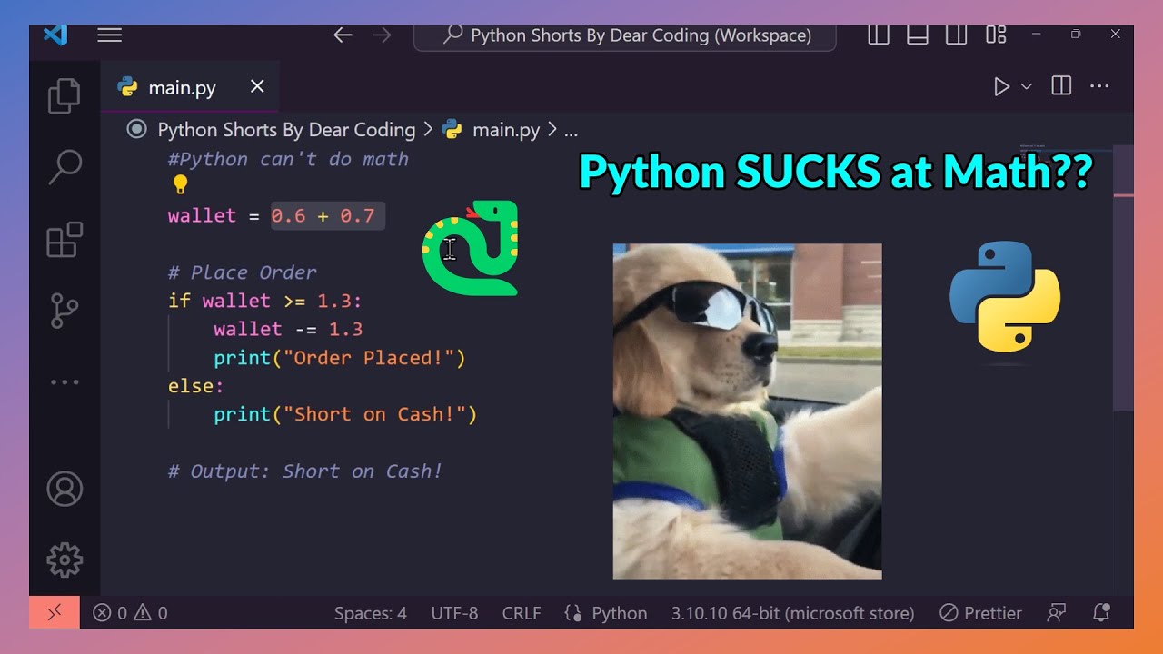 Python CAN'T DO MATH?? #python #coding #programming