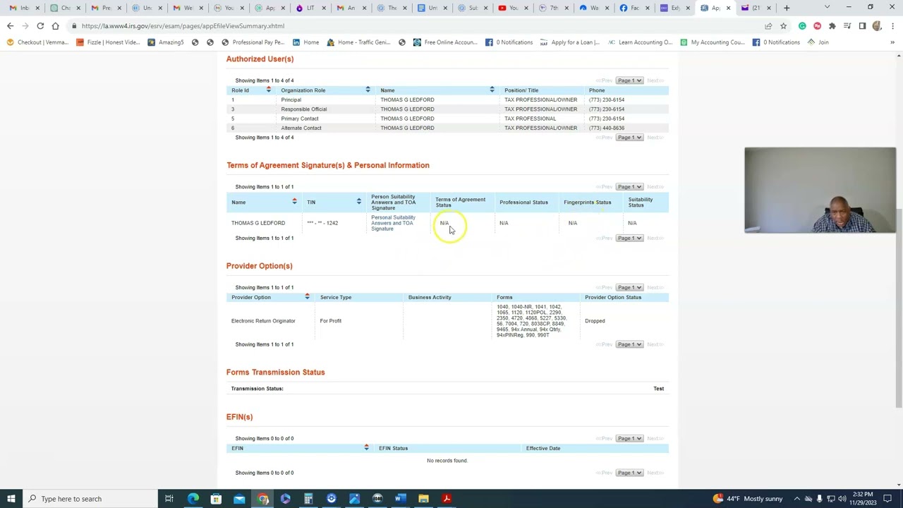 Tax Business EFIN Application Walkthrough