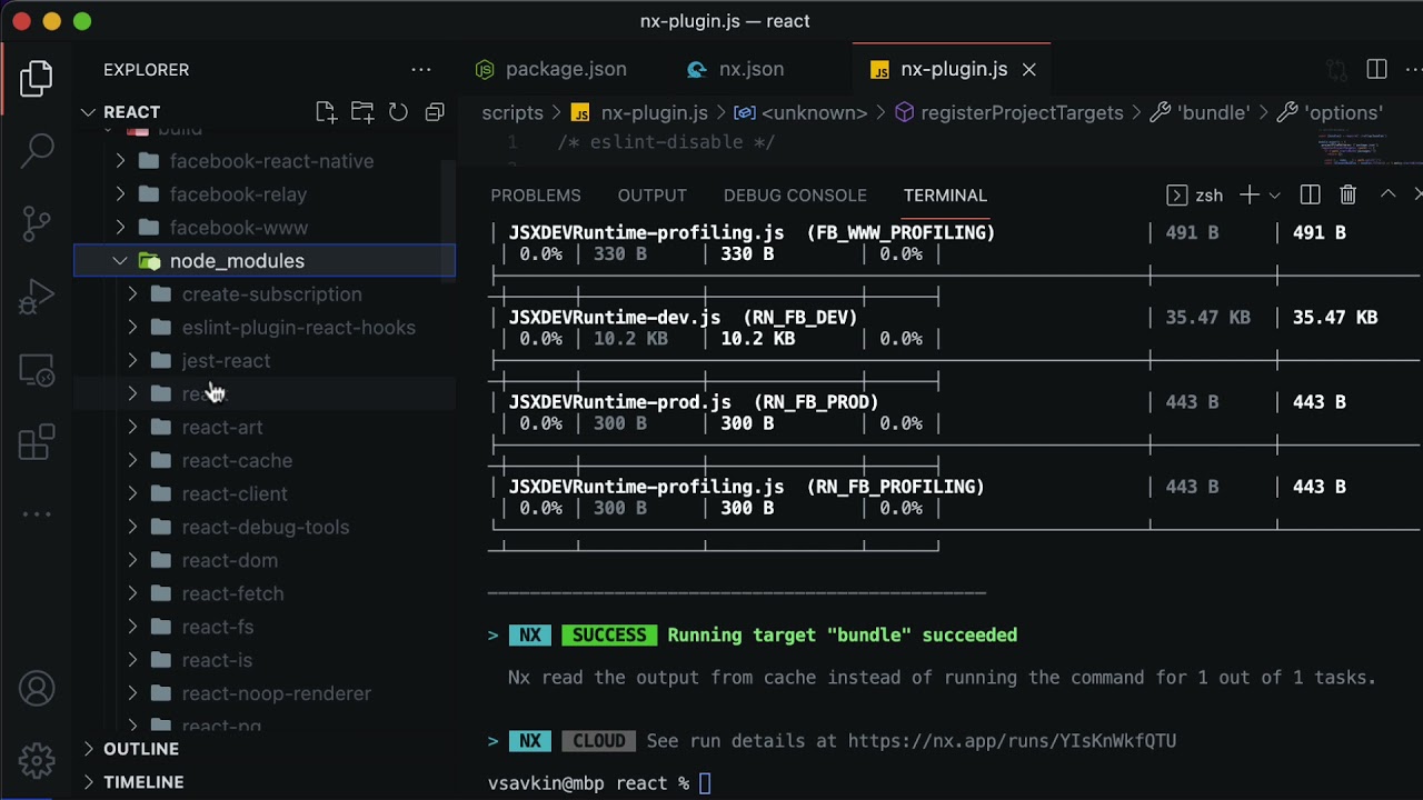 Speeding Up github.com/facebook/react with Nx