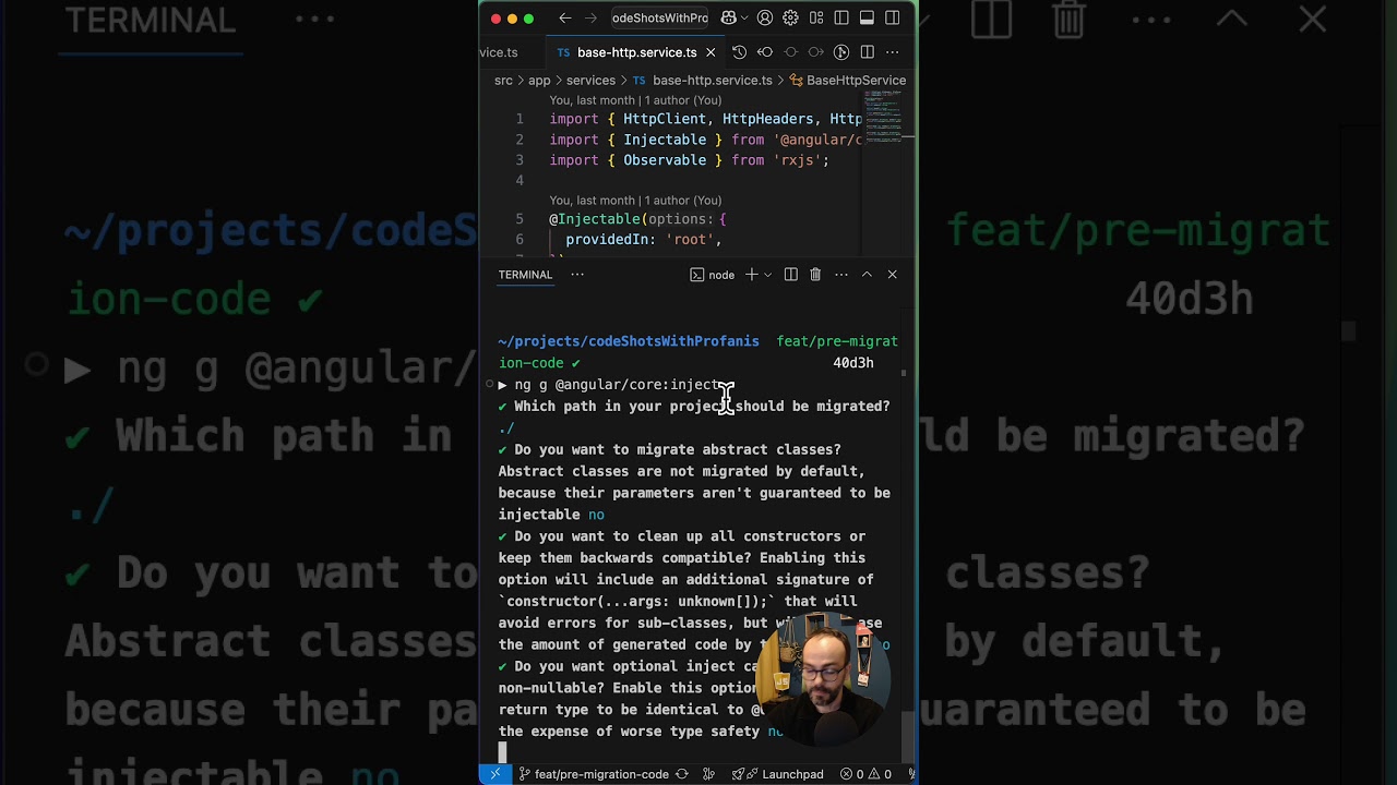 Automatically Migrate to Inject Function Using Angular Generators