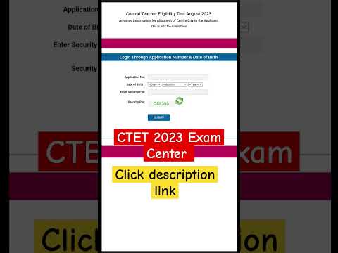 CTET 2023 Exam Centre || CTET August 2023 Exam Centre || Pre Admit Card Exam Centre Details #ctet23