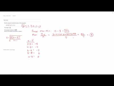 How to calculate range and standard deviation (by hand)