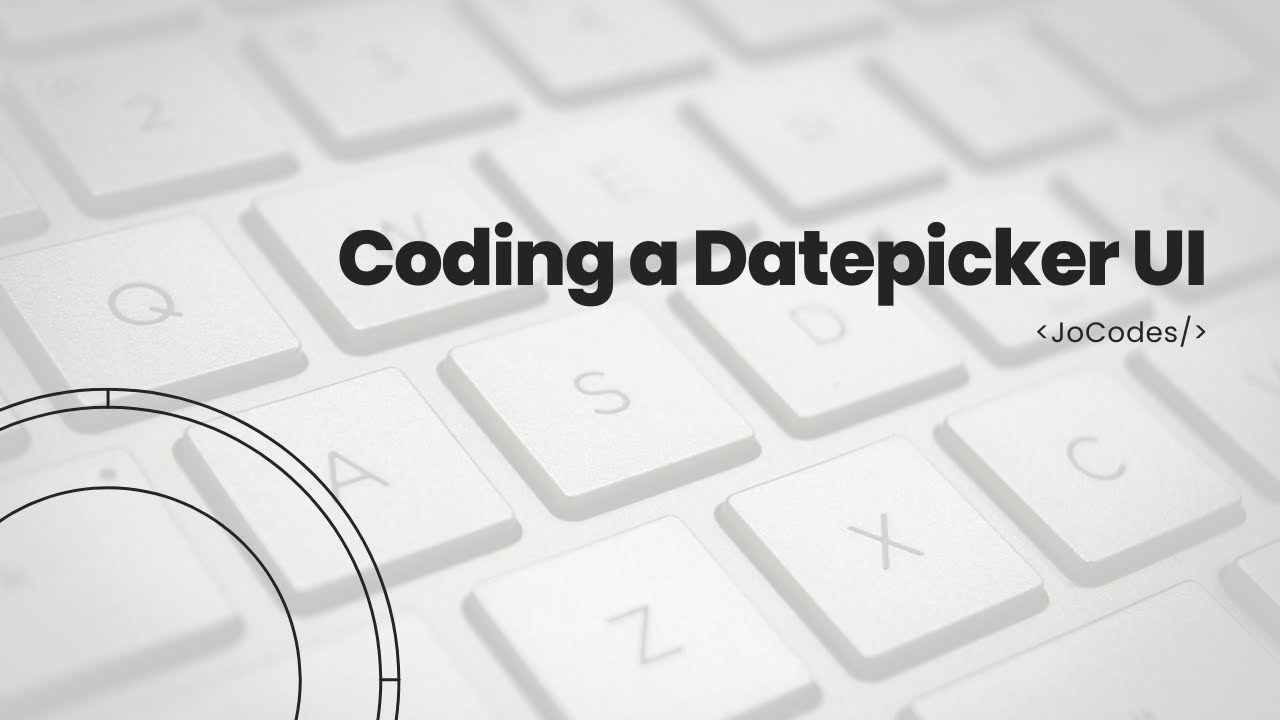 Coding a Datepicker UI | Frontend Developer Roadmap Projects