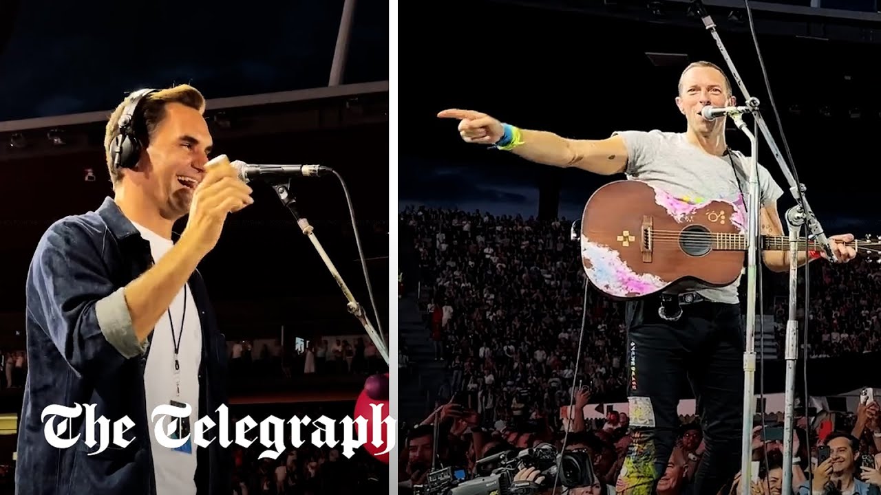 Watch: Roger Federer proves a cool shaker as he performs with Coldplay