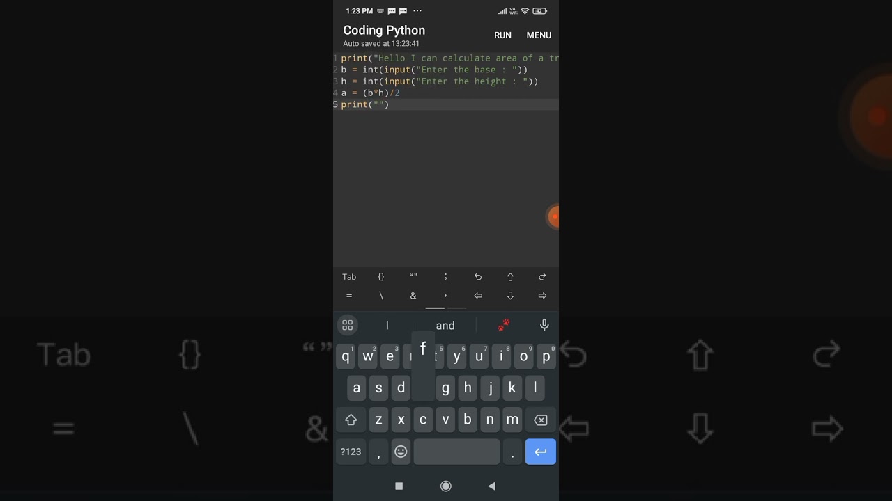 How to make a python triangle area calculator