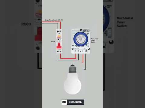 Timer switch connection with RCCB and Lamp #connection #switch #lamp #timer #viral #video#electric