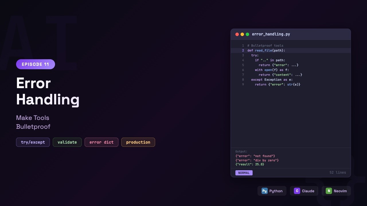 Build AI Apps with Python: Tool Error Handling — Make Tools Bulletproof | Episode 11