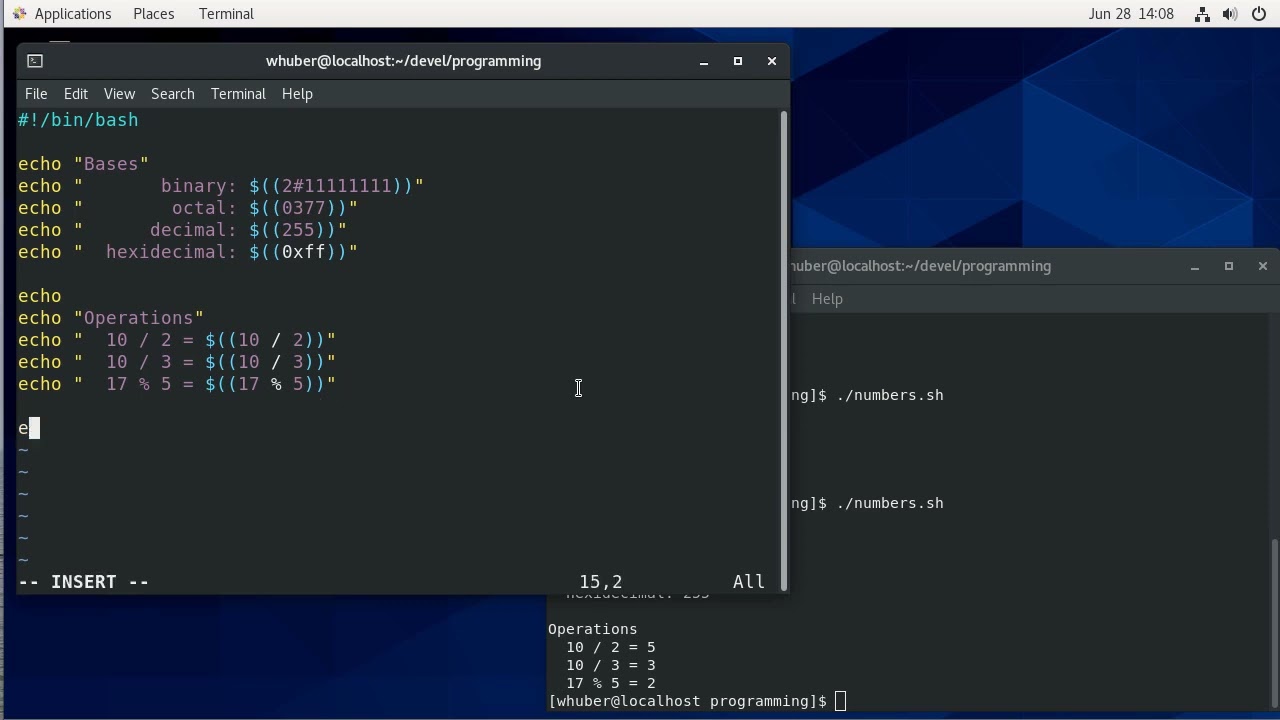 Working with Numbers in a bash Script