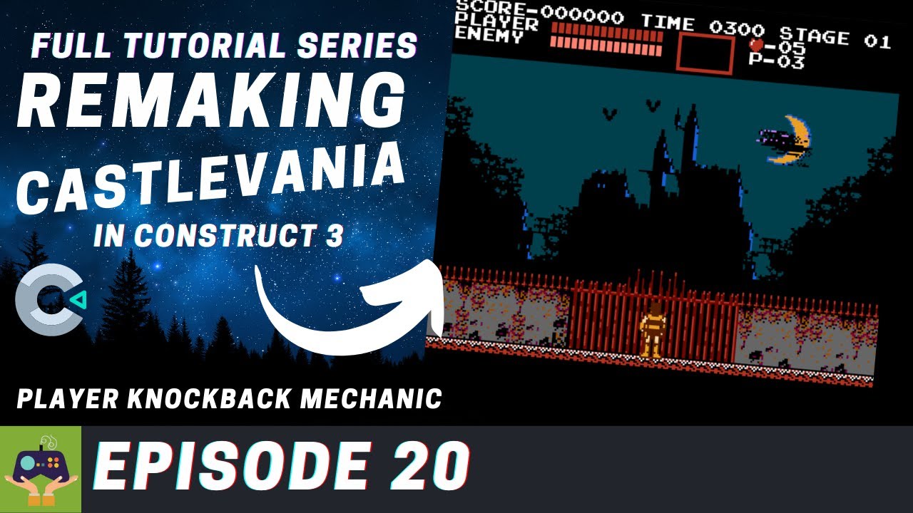 Construct 3 Tutorial - Remake Castlevania Series E20, Player Knockback