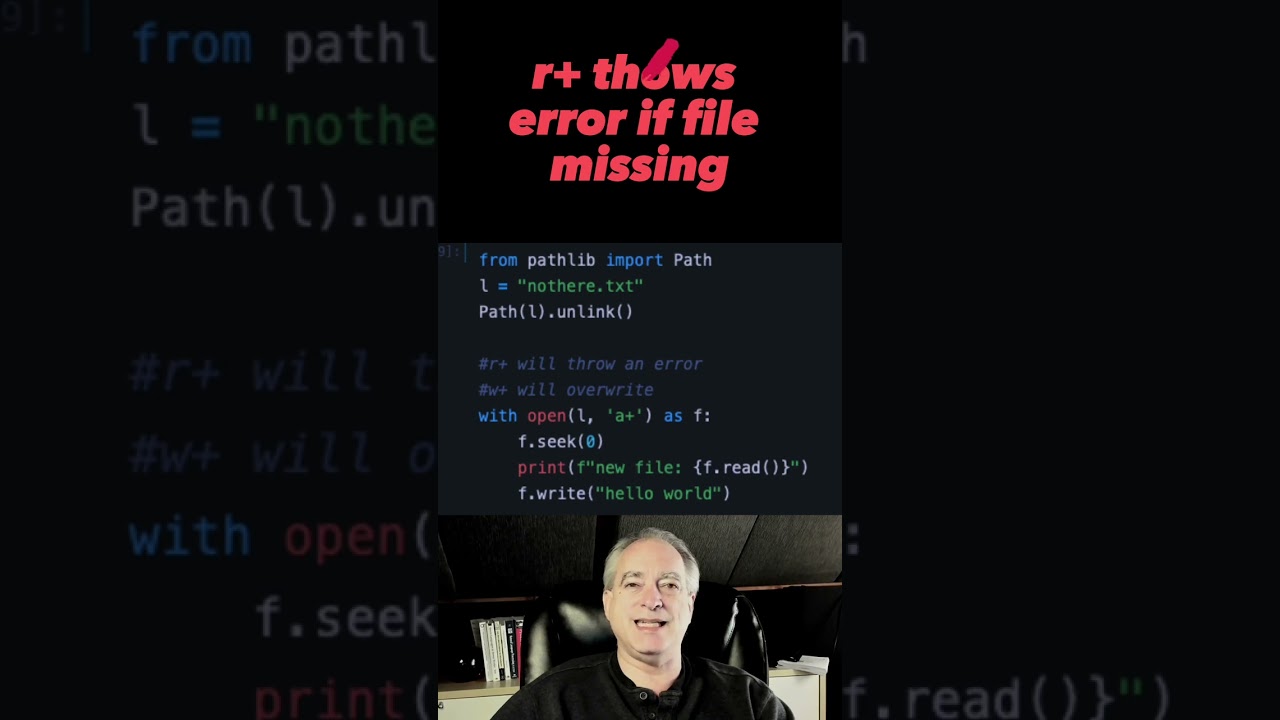 Open file for read/write with create if file missing in Python 🐍 #shorts #python