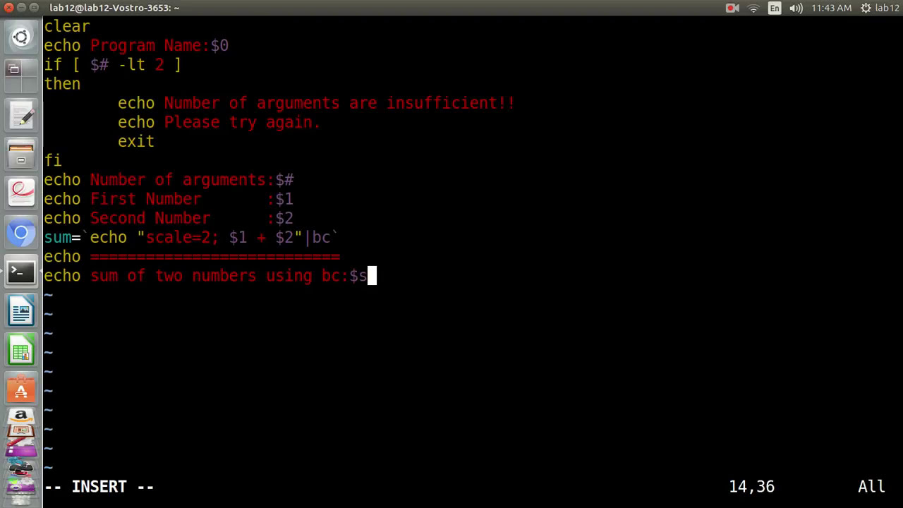 Shell script to use bc (basic calculator) and expr (expression) commands.