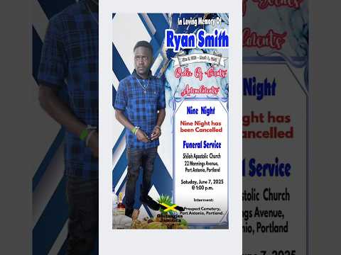 Ryan Smith | Funeral Announcement #obituariesjm #jamaica