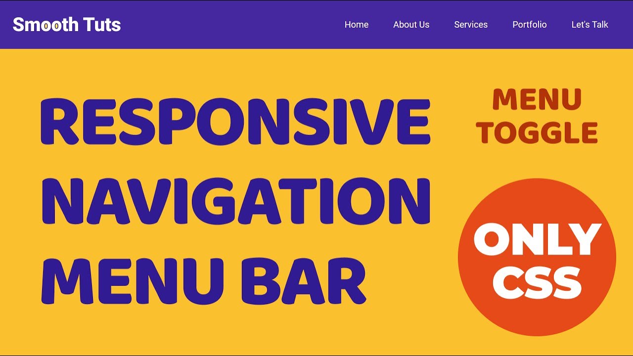 Responsive Navigation Menu Bar + Hamburger Menu Toggle - Only with CSS