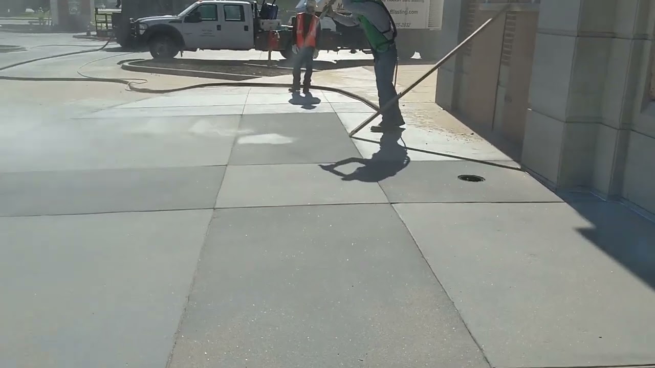 Exposed Aggregate, Mobile Sandblasting, New Construction , Concrete Sandblasting, Pattern Sandblast