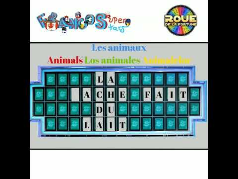 🎡💫❓🤫Guess Wheel of Fortune in French Roue de la Fortune Beginner Animals Les animaux learn French
